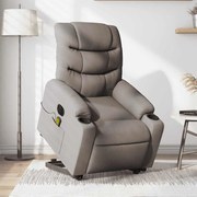 Elektrické zvedací masážní polohovací křeslo taupe textil 3206679