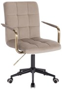 LuxuryForm DESIGN Otočná židle VERONA GOLD VELUR na černé podstavě s kolečky - latte