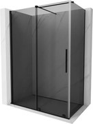 Mexen Velar, sprchový kout s posuvnými dveřmi 130 x 70 cm, 8mm šedé sklo, černá matná, 871-130-070-41-70