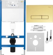 Rea Rea, Podomítkový WC systém K011A-Q + tlačítka HD Gold, KPL-E9560