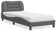 Postel s matrací Hvar šedá 80 x 200 cm umělá kůže 3208685