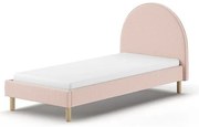 Růžová čalouněná jednolůžková postel s roštem 90x200 cm MOON – Vipack