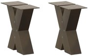 Nohy konferenčního stolku ve tvaru X, 2 ks, přírodní ocel, 30 x (30-31) cm, ocel