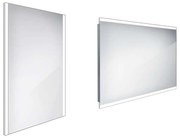 Nimco Zrcadla - Koupelnové podsvícené LED zrcadlo 50x70 cm, hranaté, aluminium ZP 11001