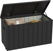 Zahradní úložný truhlicový box Outsunny, kapacita 450L, kov s plynovým pístem, kolečky a rukojetí - rozměry 125,5L x 61,5W x 70H cm | Aosom