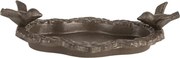 Hnědé antik litinové krmítko s ptáčky pro ptáčky - 24*13*6 cm