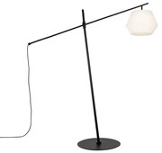 Designová venkovní stojací lampa černá s bílým stínítkem IP44 - Robbert
