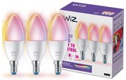 SADA 3xLED RGBW Stmívatelná žárovka C37 E14/4,9W/230V 2200-6500K CRI90 Wi-Fi-WiZ