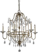 Elstead GIANNA zámecký lustr 67 cm 6x E14 stříbrná patina