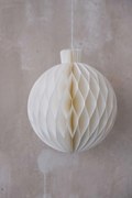 Vánoční koule ze skládacího papíru PAPEL SPHERE, průměr 21 x výška 25 cm, bílá