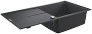 Grohe Dřezy - Kompozitní dřez K400 s automatickým odtokem, 100x50 cm, granitová černá 31641AP0