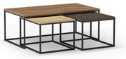 Konferenční stolky v sadě 3 ks v přírodní barvě 60x110 cm Camelia – Marckeric