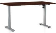 Výškově nastavitelný stůl OfficeTech A, 120 x 80 cm, šedá podnož, wenge