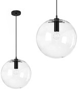 Toolight Skleněné závěsné stropní svítidlo Lassi 25 cm APP307-1CP Black