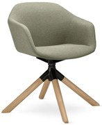 LD SEATING - Otočná židle RIVA RI-02,FW-BL s dřevěnou podnoží