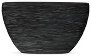 Capi Nature Rib Planter Oval Black V 35 cm / D 59 cm