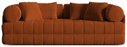 Sametová rozkládací pohovka v terakotové barvě 206 cm Kemi – Cosmopolitan Design