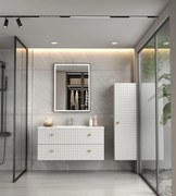 Erga Samira, LED zrcadlo 60x80cm v černém rámu, 2185 lm, 3 barvy světla, přední osvětlení, ERG-V01-SAMIRA-6080-BK