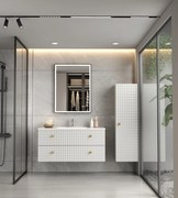 Erga Samira, LED zrcadlo 60x80cm v černém rámu, 2185 lm, 3 barvy světla, přední/zadní osvětlení, ERG-V01-SAMIRA-6080-BK