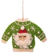 Textilní ručně vyrobená vánoční ozdoba 12 cm Santa Jumper – Sass & Belle