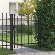 Plotová branka BOXTEL jednokřídlé dveře s klenutým vrškem ocelová 1x1 m černá 146029