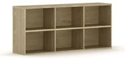 Nástěnná knihovna INTEGRO, 835 x 1750 x 400 mm, 6 polic, dub přírodní