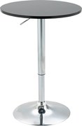 HOMCOM Moderní Kulatý Barový Stolek s 360° Otáčením a Výškovou Regulací, Bistro Stolek, Barový Stolek, Černá Ocel Ø61 x 70-90 cm | Aosom