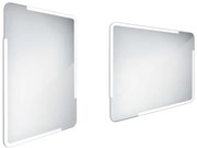 Nimco - Zrcadlo s LED osvětlením, 60x80 cm, zaoblené, hliník ZP 15002