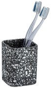 Černý kelímek na zubní kartáčky Wenko Terrazzo