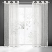 ZÁVES NA KROUŽCÍCH LARA 140X250 CM BÍLÁ