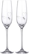 Diamante sklenice na šampaňské Romance s kamínky Swarovski 200ml 2KS