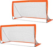 HOMCOM Fotbalová branka 2 kusy Skládací 183 x 90 x 90 cm Fotbalová branka s taškou odolná vůči počasí pro venkovní fotbal pro dospělé Branky do zahrad
