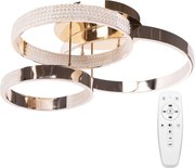 Toolight Toolight, LED krystalové stropní svítidlo s dálkovým ovládáním 42W, G003-C, zlatá lesklá, OSW-09744