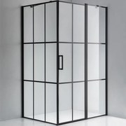 BPS-koupelny Obdélníkový sprchový kout HYD-OK02AM 100x80 černá/transparent - bez vaničky