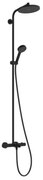 Hansgrohe Activera S - Sprchový set s vanovým termostatem, průměr 24 cm, 2 proudy, EcoSmart, matná černá 28871670