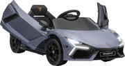 Dětské elektrické autíčko AIYAPLAY 12V s dálkovým ovládáním 2.4G, elektrické vozidlo s LED světly, USB/MP3 připojením, křídlovými dveřmi, odpruženými