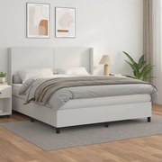 Box spring postel s matrací bílá 180x200 cm umělá kůže 3132394