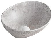 BPS-koupelny Keramické umyvadlo na desku HYD-LO-MAR2-405 40,5x33 cm, šedý mramor