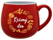 KRÁSNÝ DEN (PODZIM) - červený keramický hrníček 300 ml