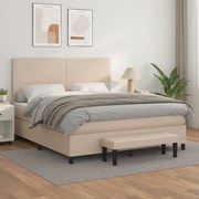 Box spring postel s matrací cappuccino 160x200 cm umělá kůže