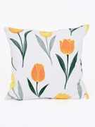 MK Lůžkoviny Bavlněný povlak na polštář Renforcé 40 x 40 cm - Květy tulipánů oranžové