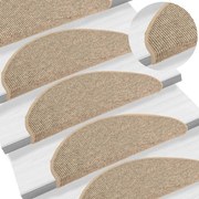 Schodové rohože 15 ks 65 x 21 x 4 cm tmavě béžové, půlkulaté, velké 326902
