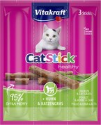 Vitakraft Pochoutka pro kočky Cat stick mini kuře a kočičí tráva, 3 x 6 g, 3 ks