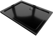 Mexen Flat obdélníkový sprchový kout slim 120 x 80 cm, černý, sifon černý - 40708012B