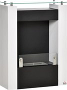 HOMCOM Bioetanolový Krb s Hořákem 1,5 l a Tepelně Odolnou Skleněnou Policí, 3hodinový Čas Hoření, Rozměry 60x20x79cm, Ovládání Plamene a Klíč v Ceně -