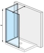 Jika Pure - Sprchová stěna Walk in L dvoudílná 140x90 cm, Jika Perla Glass, čiré sklo H2694260026681