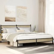 Kovový rám postele bez matrace dub sonoma 180 x 200 cm 3308499
