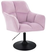 LuxuryForm DESIGN Otočné křeslo AMALFI VELUR na černém talíři - levandule