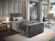 Čalouněná postel boxspring GLORIEN VELVET 80x200 cm šedá Matrace: Matrace Bonell pružinová