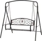Zahradní houpačka Outsunny pro 2 osoby, kovová houpačka Hollywood v bronzové barvě, 167 x 123 x 175 cm, ideální pro zahradu a terasu | Aosom.de